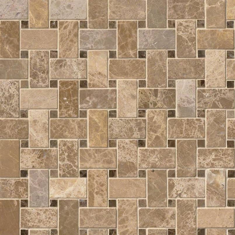 Emperador Splitface Interlocking Pattern - Kitchen Cabinets & Tiles, NJ | Art of Kitchen Tile