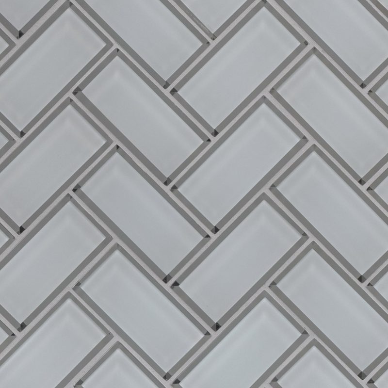 Ice Bevel Subway 2x6x8mm Glass Backsplash Tile - Kitchen Cabinets ...