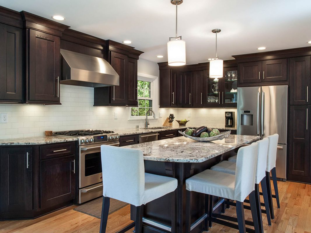 Espresso on Red Oak Standard Overlay using Heritage Door - Kitchen ...