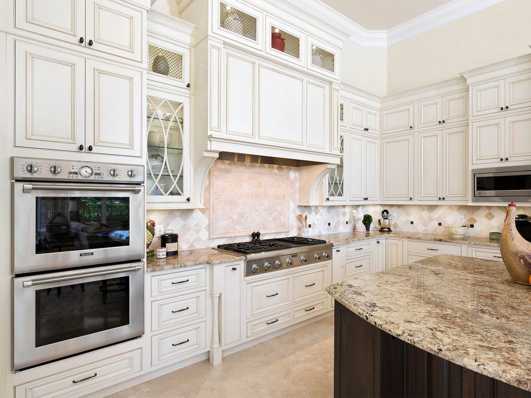 Soft White on Maple Beaded Inset using Montgomery Door - Kitchen ...